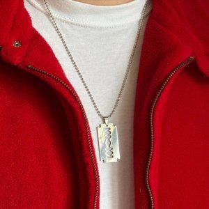 Accessories | Y2k 200s Heavy Metal Silver Gothic Emo Razor Blade ...